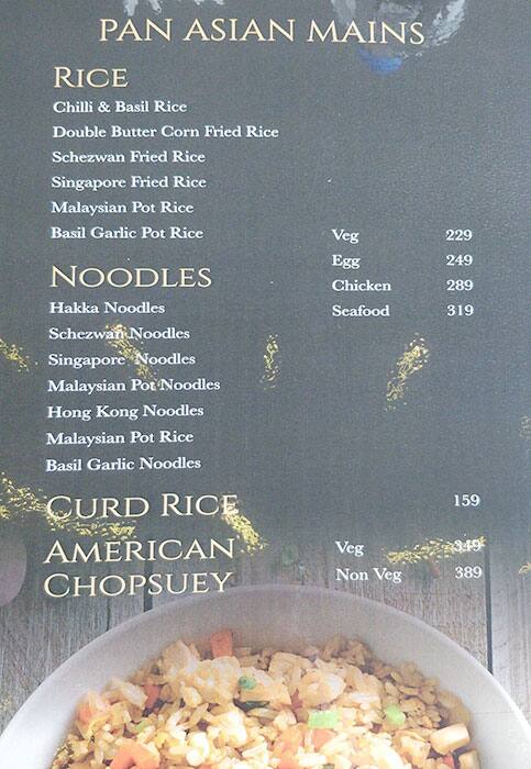 Menu at Spice club, Coimbatore