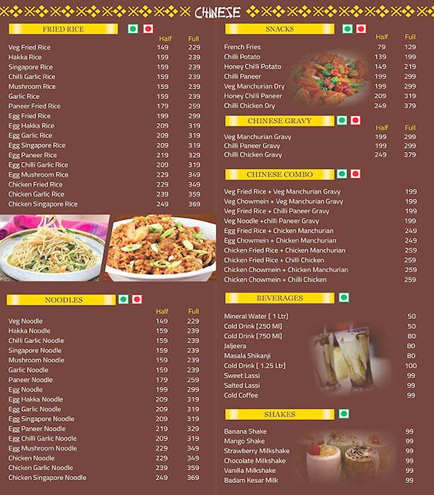 Menu of Desi Dilli, Amrapali Dream Valley, Greater Noida