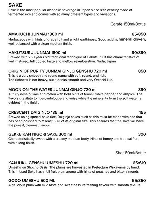 Menu at Viktor Stampfer restaurant, Dubai