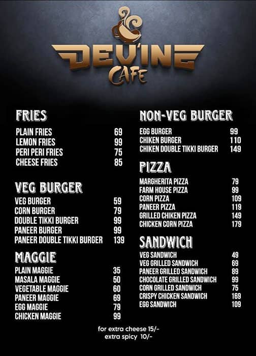 Menu of Devine Cafe, Expressway, Pune