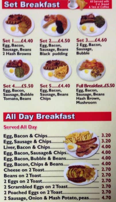 Menu at Enjoy Cafe, Enfield, 310 Baker St