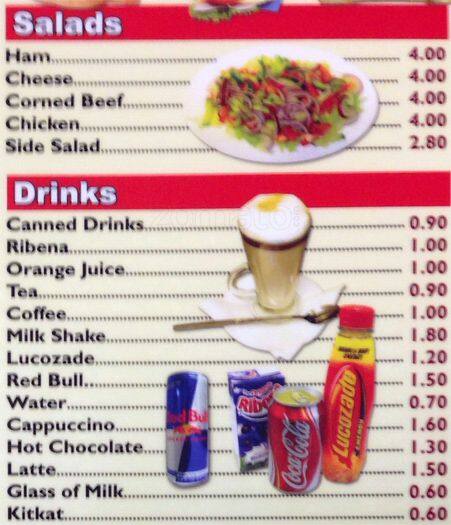 Menu at Enjoy Cafe, Enfield, 310 Baker St