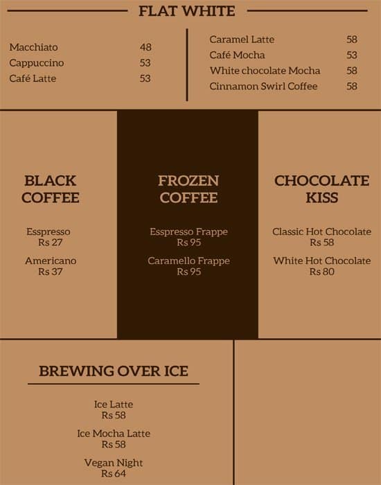 Menu at Red bubble cafe, Ernakulam, 28X5+F7W