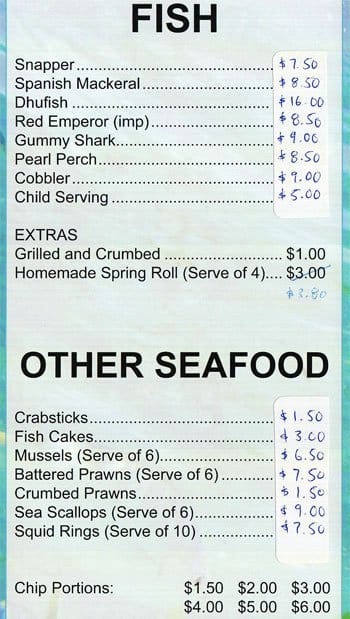 Menu at Lincoln Fish and Chips fast food, Morley