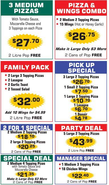 Menu at Pizza Inn pizzeria, Surrey