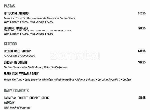 Menu at Jameson's Charhouse steakhouse, Woodridge, 75th St