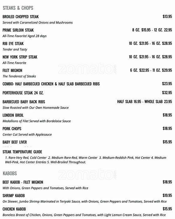 Menu at Jameson's Charhouse steakhouse, Woodridge, 75th St