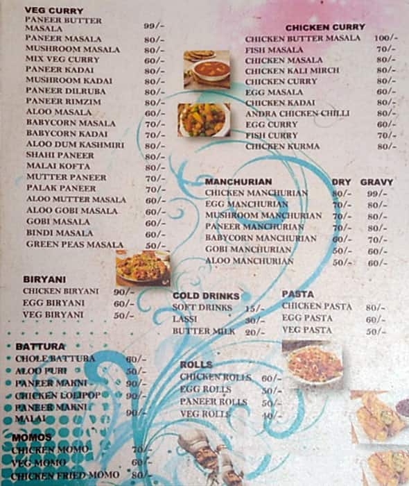 Menu at Parota Point Mr Ravi Thappa, Bengaluru, No 169 Garden City