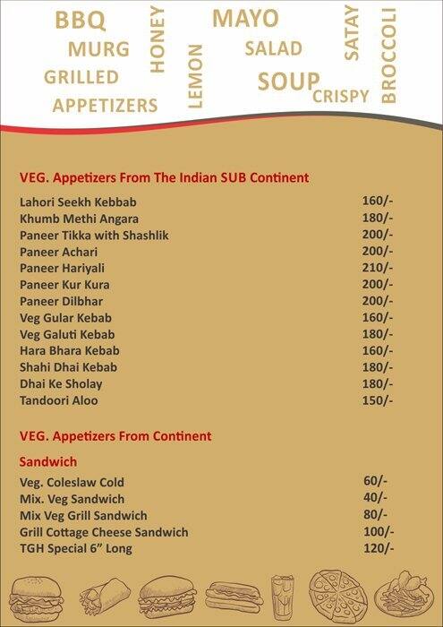 Menu at The Grub House, Faridabad