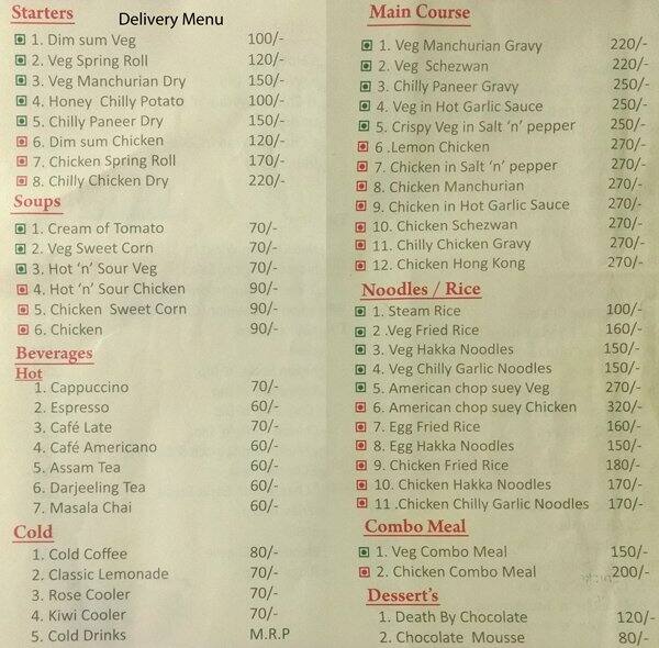 Menu at The Grub House, Faridabad