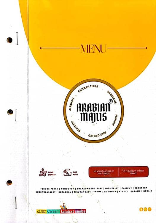 Menu of Arabian Majlis Restaurant, Al Karama, Dubai