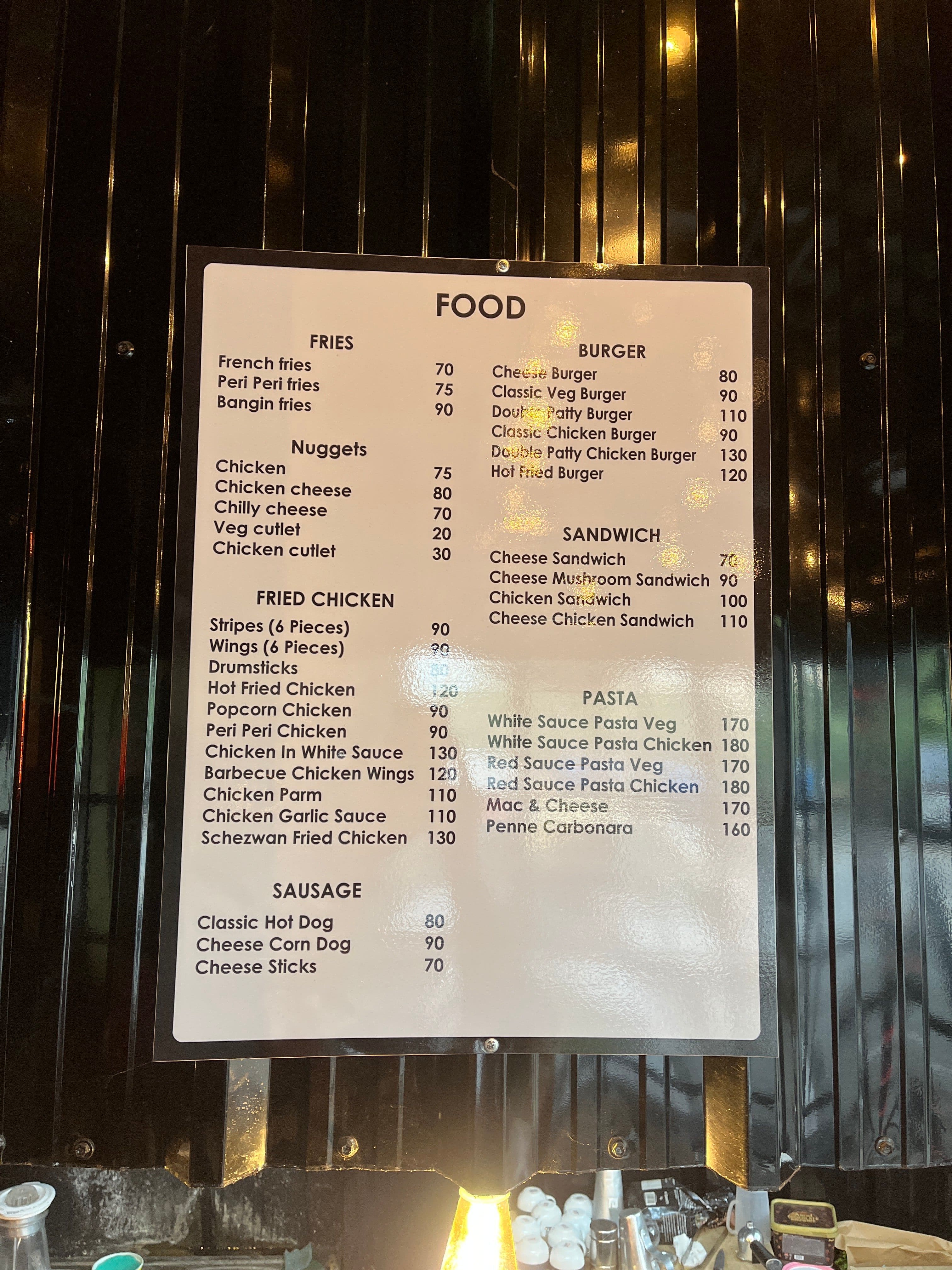 Menu of All Blacks Cafe, Bannerghatta Road, Bangalore