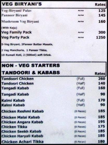 Menu at Zeus Pub, Secunderabad