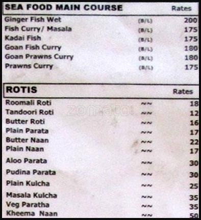 Menu at Zeus Pub, Secunderabad