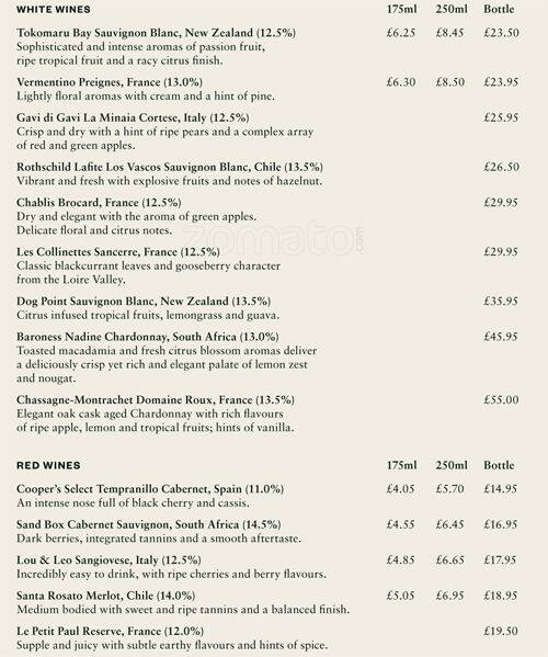 Menu at The Derby Arms pub & bar, Epsom