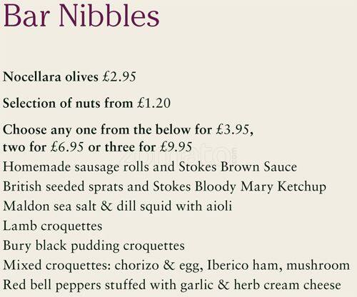 Menu at The Derby Arms pub & bar, Epsom