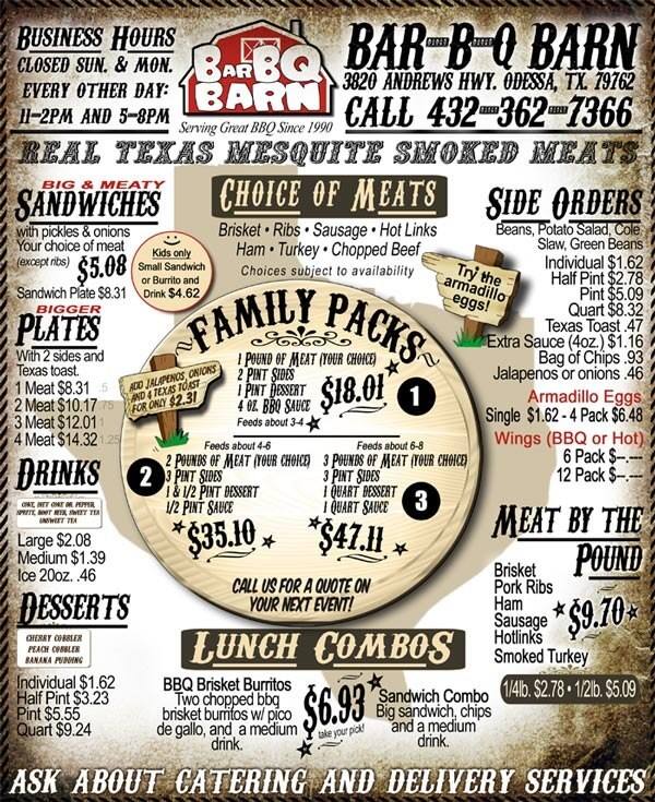 Bar B Q Barn Menu Menu For Bar B Q Barn Odessa Odessa Urbanspoon Bar B Q Barn Menu Menu For Bar B Q Barn Odessa Odessa Urbanspoon
