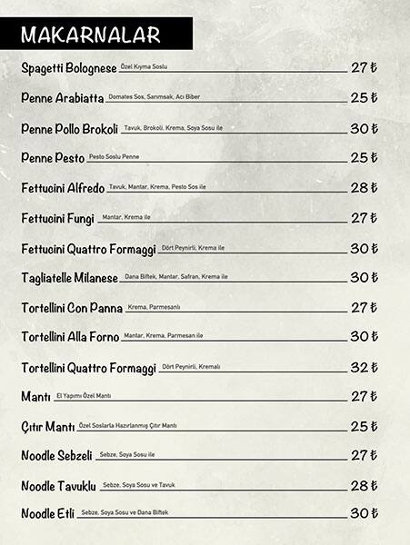 Menu at The doors, Istanbul, Ebuzziya Cd. No:74