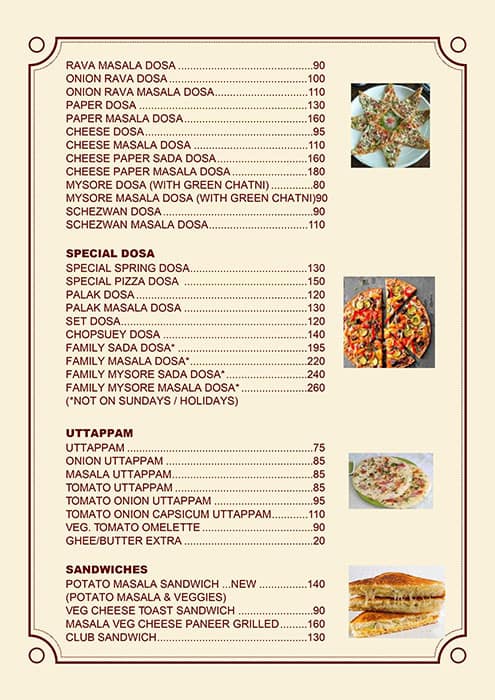 Menu at Hotel Priya Pure Veg, Vasai