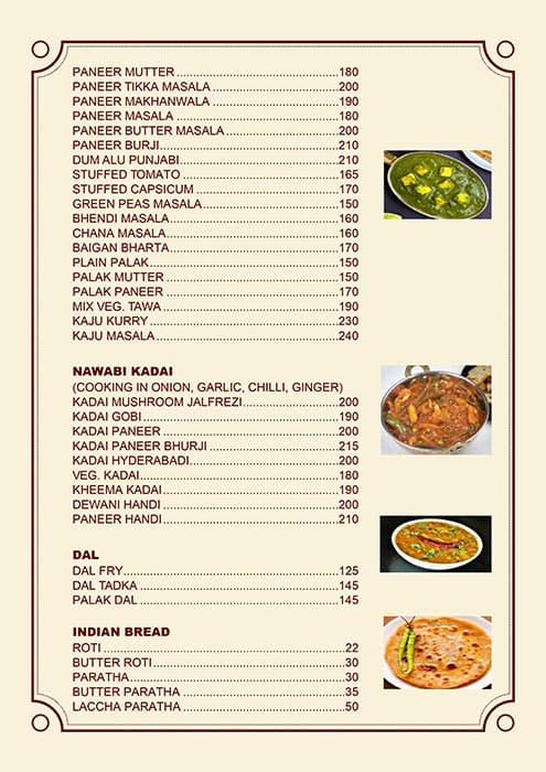 Menu at Hotel Priya Pure Veg, Vasai