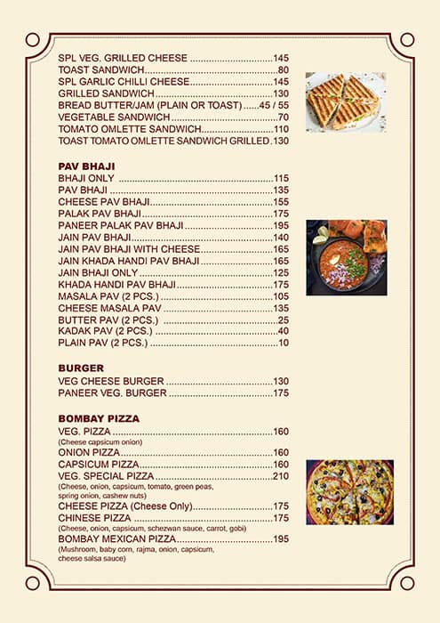 Menu at Hotel Priya Pure Veg, Vasai