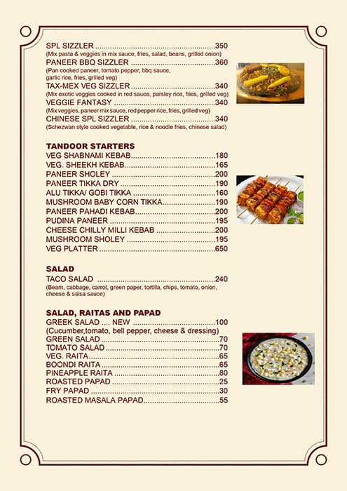 Menu at Hotel Priya Pure Veg, Vasai
