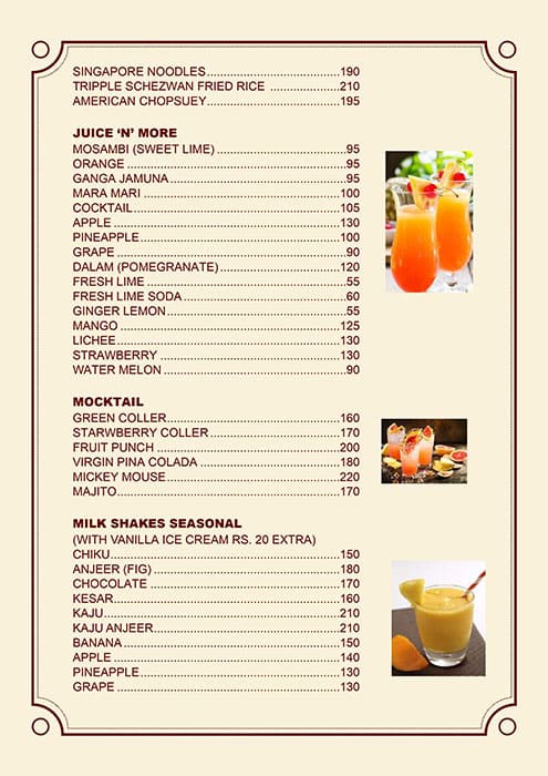 Menu at Hotel Priya Pure Veg, Vasai