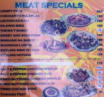 Menu at Wild Lion pub & bar, Manila