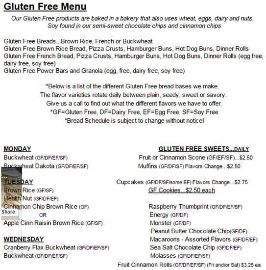 Menu at Great Harvest Bread Co. restaurant, Bellevue