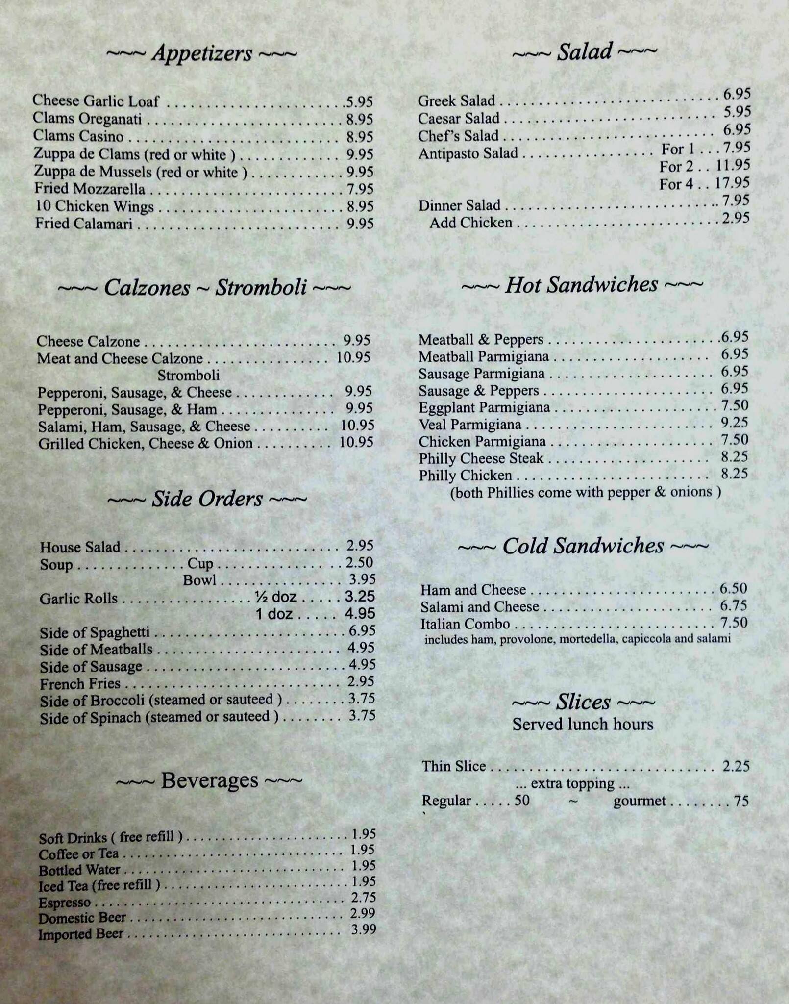 New York Style Pizza Menu, Menu for New York Style Pizza, Jupiter ...