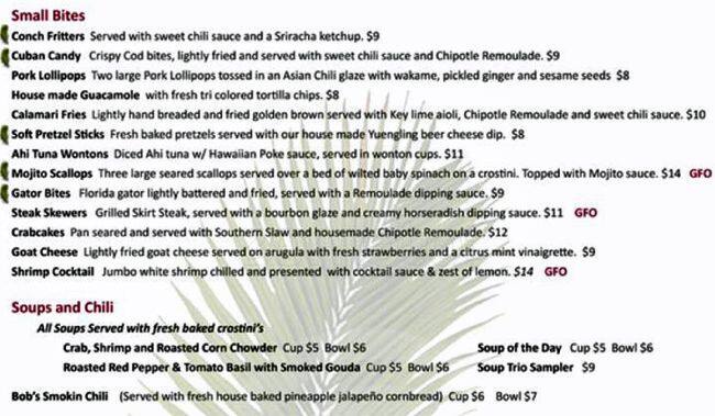 Menu at Corkscrew Bar and Grille, New Smyrna Beach