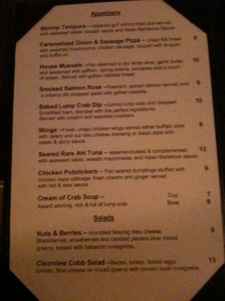 Clearview At Horns Point Menu, Menu for Clearview At Horns Point ...