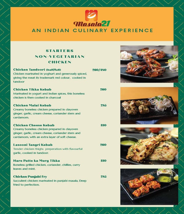 Menu of Masala 21, Paikpara, Kolkata