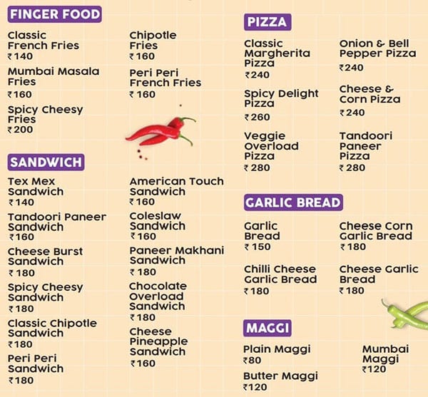 Menu of 9834 The Fruit Truck, Bodakdev, Ahmedabad