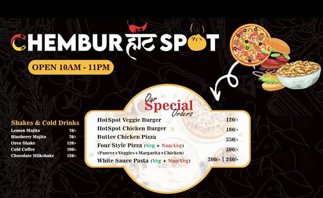 Menu of Chembur Hot Spot, Chembur, Mumbai