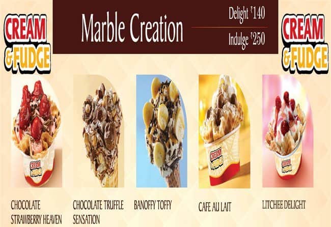 The Cream & Fudge Factory Menu - Zomato