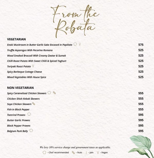 Menu at Asilo - St. Regis, Mumbai