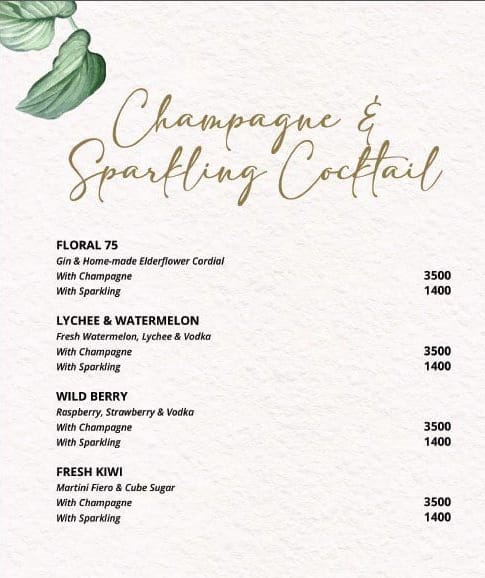 Menu of Asilo - The St. Regis Mumbai, Lower Parel, Mumbai