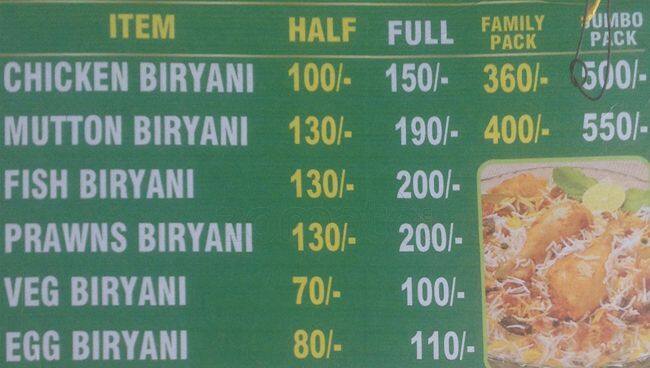 Menu at Hotel Metro Way, Secunderabad
