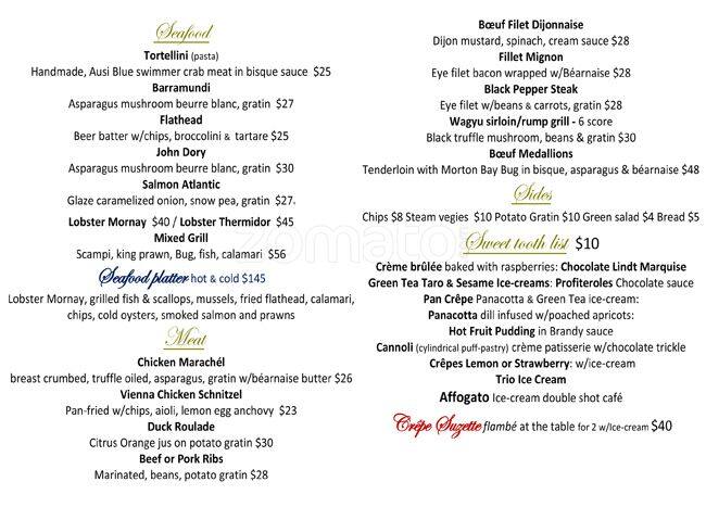 Menu at C1 Cafe, Chatswood, 345 Victoria Ave
