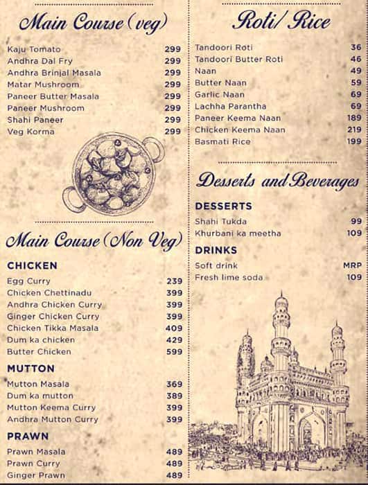 Menu of Biryani Badshah, Kailash Colony, New Delhi