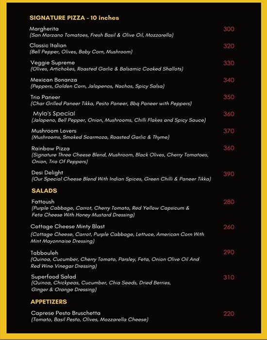 Menu of Bombae Box, Chowpatty, Mumbai