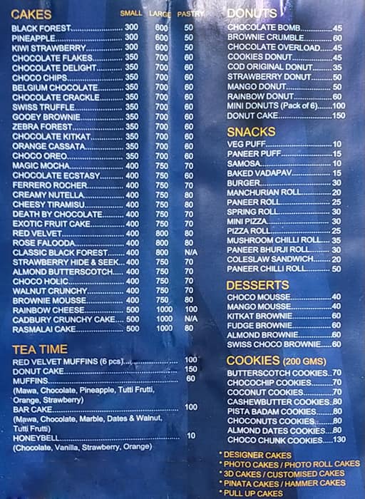 Menu of Souffle, Kandivali West, Mumbai