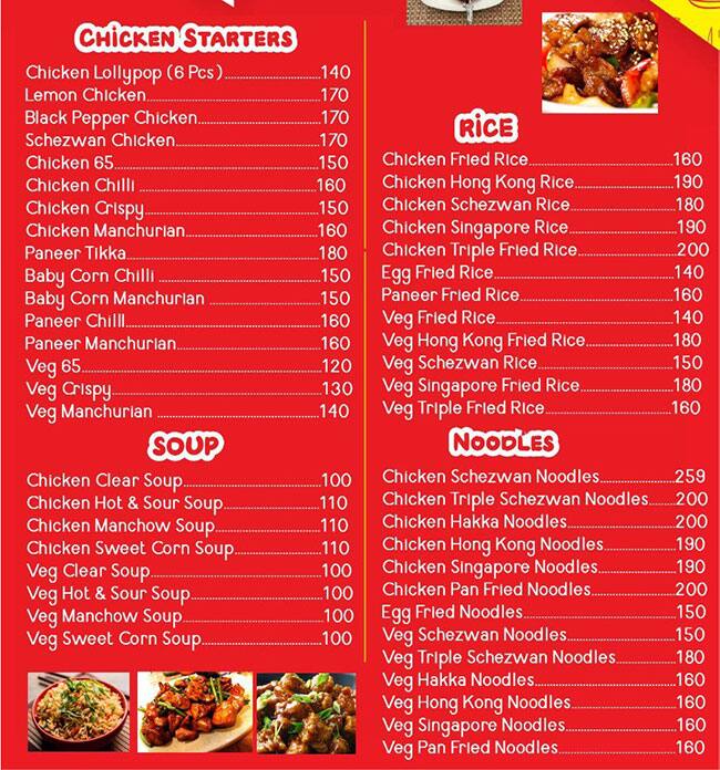 Menu of Chinese Girlfriend, Mundhwa, Pune