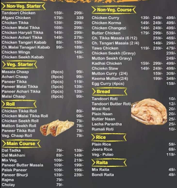 Menu of Punjabi chicken, Lajpat Nagar 2, New Delhi