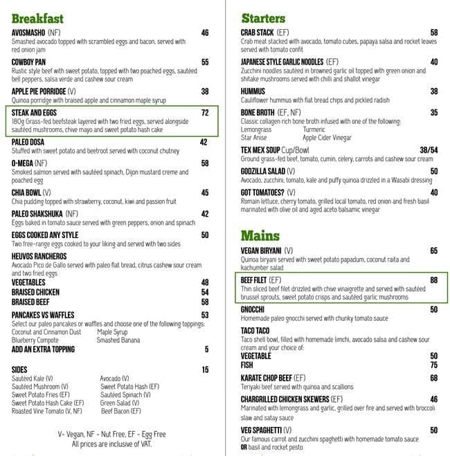 The Cycle Bistro Menu, Menu podniku The Cycle Bistro, Motor City, Dubai ...