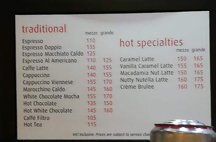 Menu at Illy Caffè Delizio cafe, Makati, Ground Floor