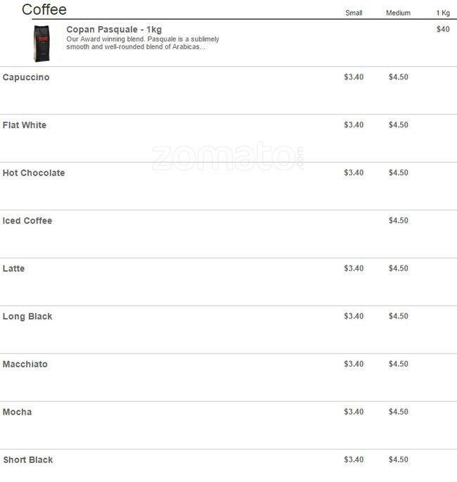 Menu at San Antonio's Pizzeria, Norwood