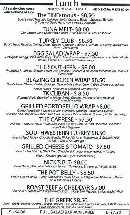 Tk Cafe Menu Menu For Tk Cafe Fourth Ward Charlotte Urbanspoon Zomato