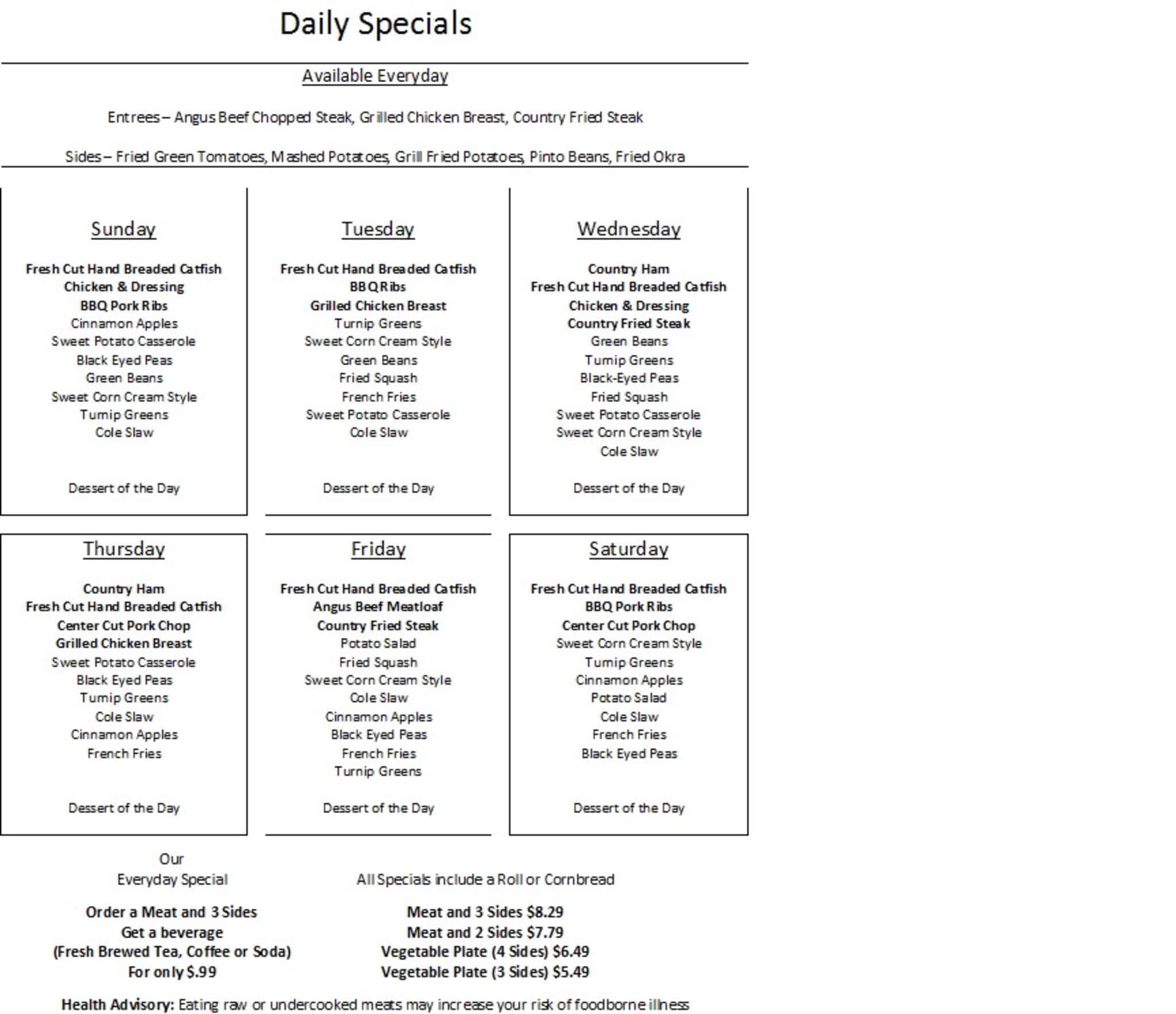 Menu at Meridian Street Cafe, Huntsville, Bailey Cove Rd SE Suite D3